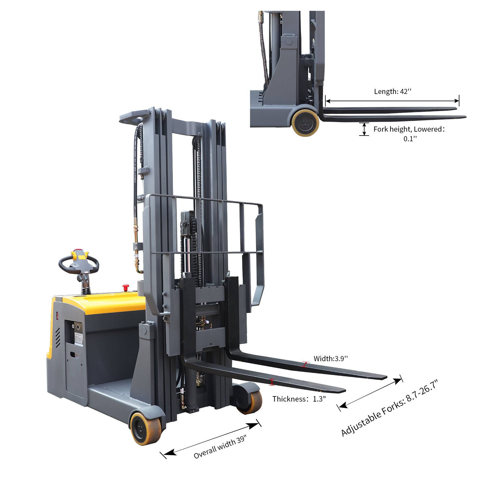 Counterbalanced Electric Stacker 3300lbs 177" High A-3032